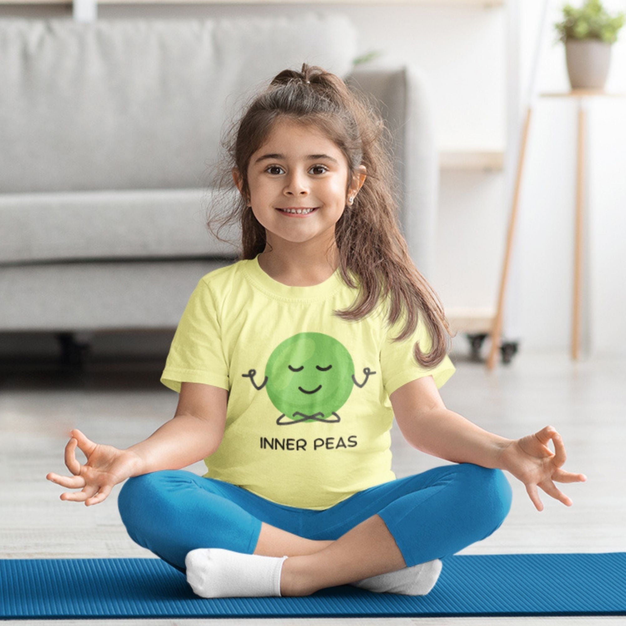 Inner Peas Cotton Printed Yoga T-shirt For kids from Gogirgit