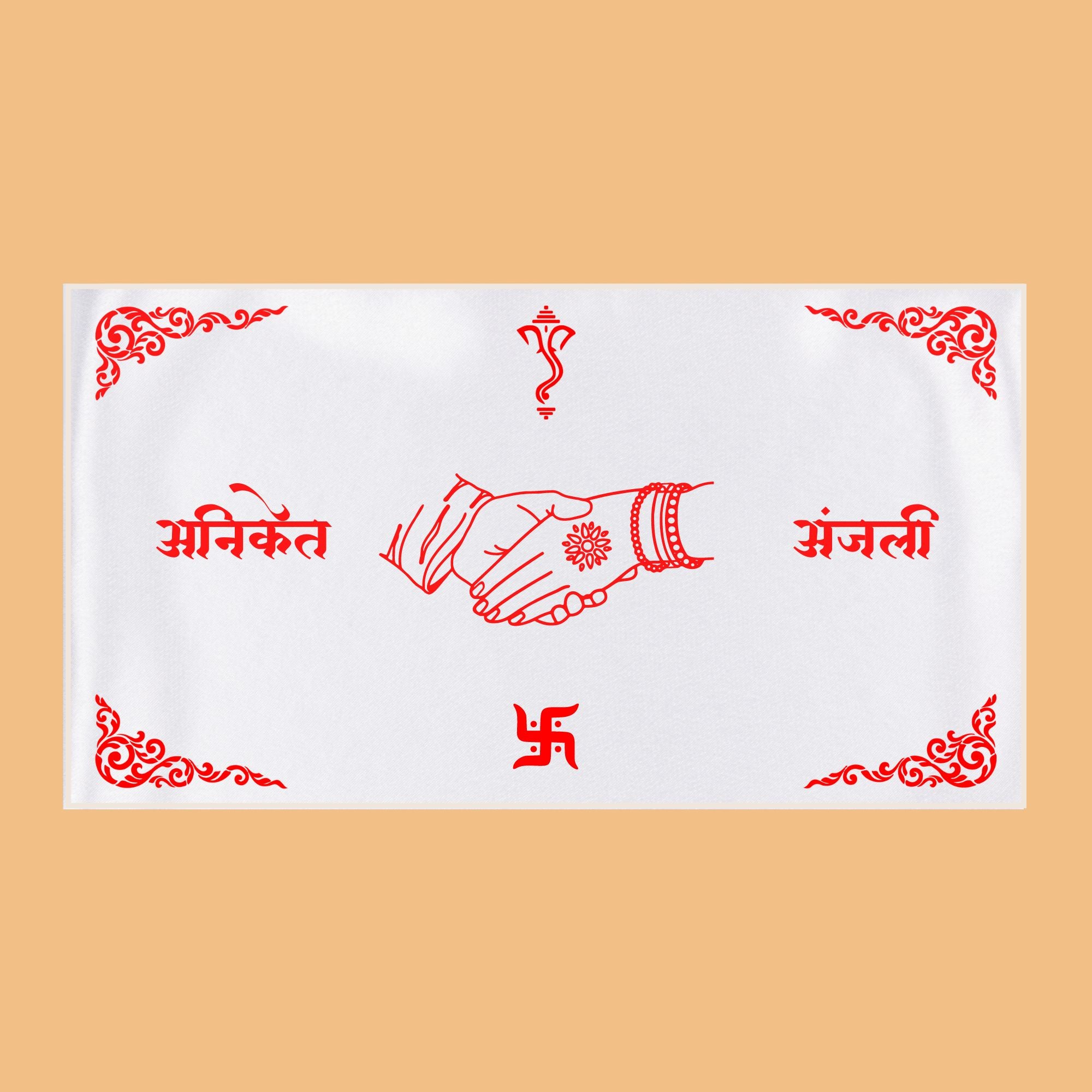 Hastmilap Personalised Wedding Antarpat with Custom Names