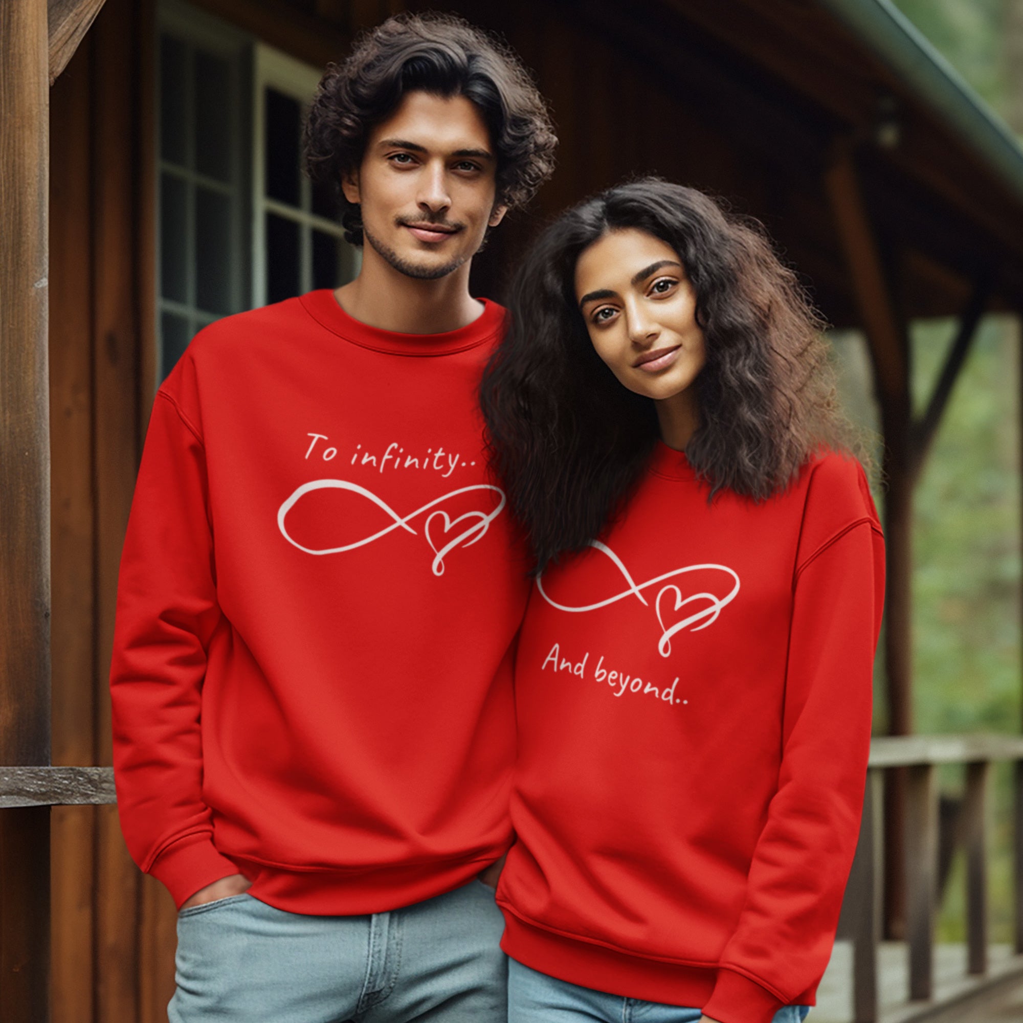 Infinity Beyond Couple Sweatshirt - Red & Black | Gogirgit