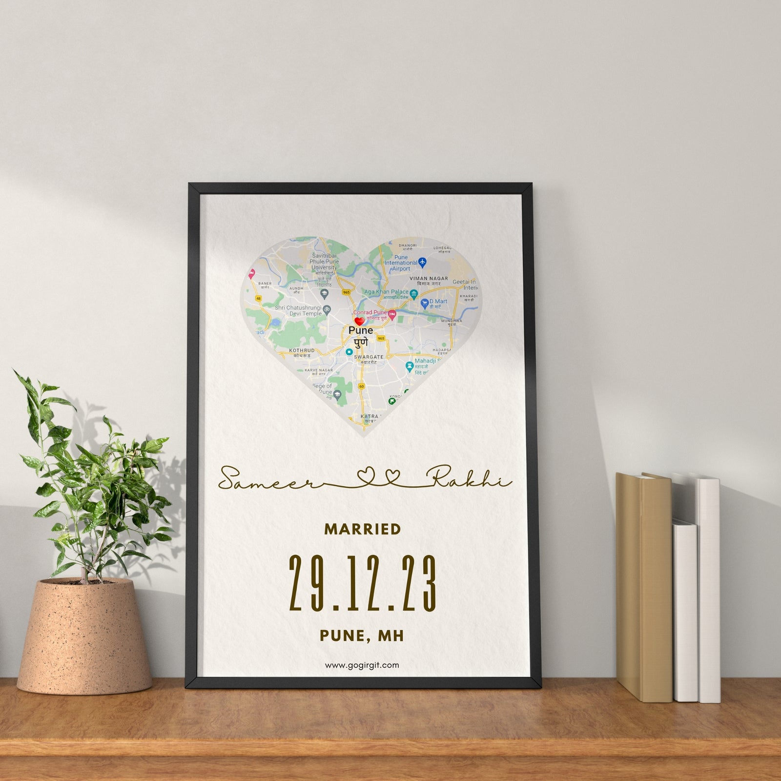 Personalized Place We Met Map Poster Frame | Gogirgit