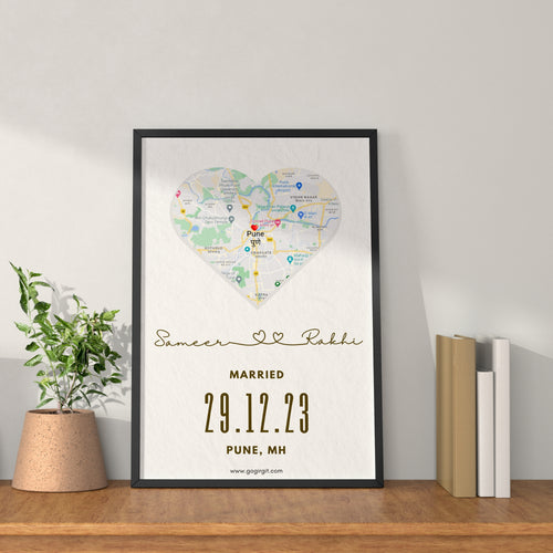 Personalized Place We Met Map Poster Frame | Gogirgit