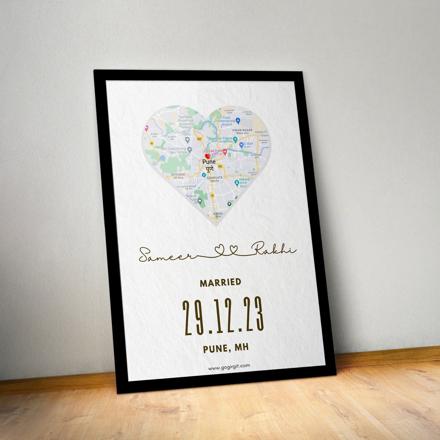 Personalized Place We Met Map Poster Frame | Gogirgit