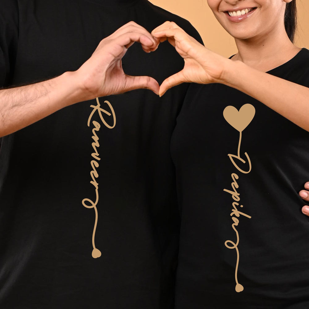 Balloon Thread Name Personalised Couple T-Shirts From Gogirgit