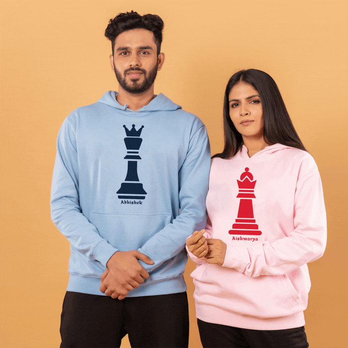 Raja Rani Personalised Couple Hoodies