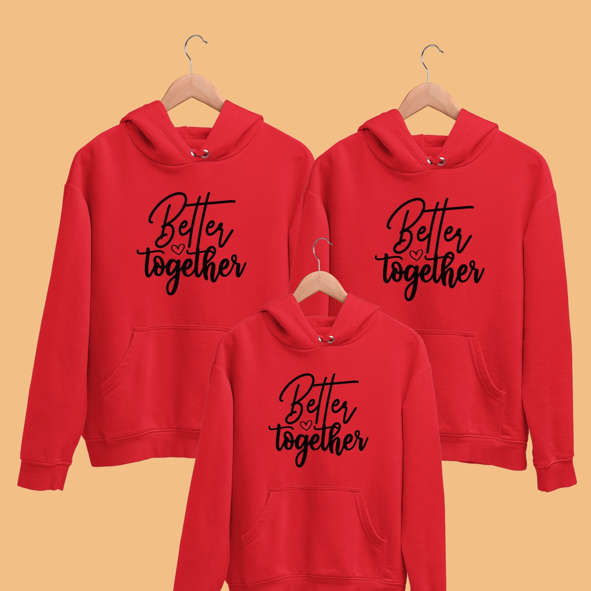 Better Together Family Hoodies - Pack of 3 Cotton Apparel | Gogirgit