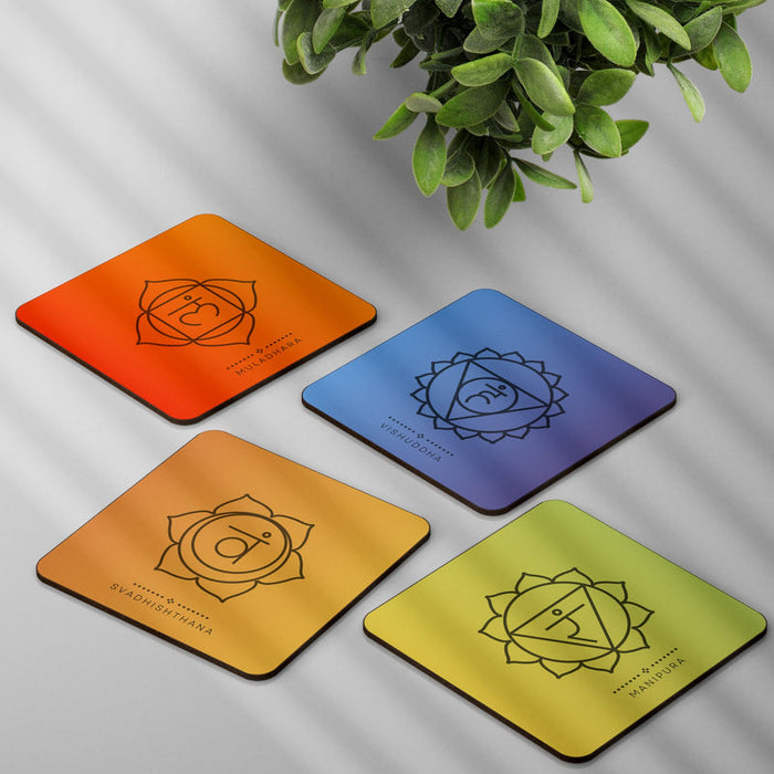 7 chakras 3mm pack of 7 coaster set from Gogirgit