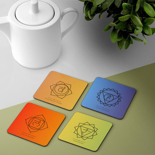 7 chakras 3mm pack of 7 coaster set from Gogirgit
