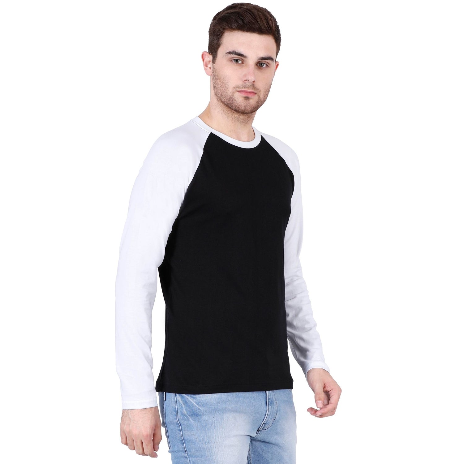 Buy plain cotton mens Raglan t-shirt pack of 2 - Gogirgit™
