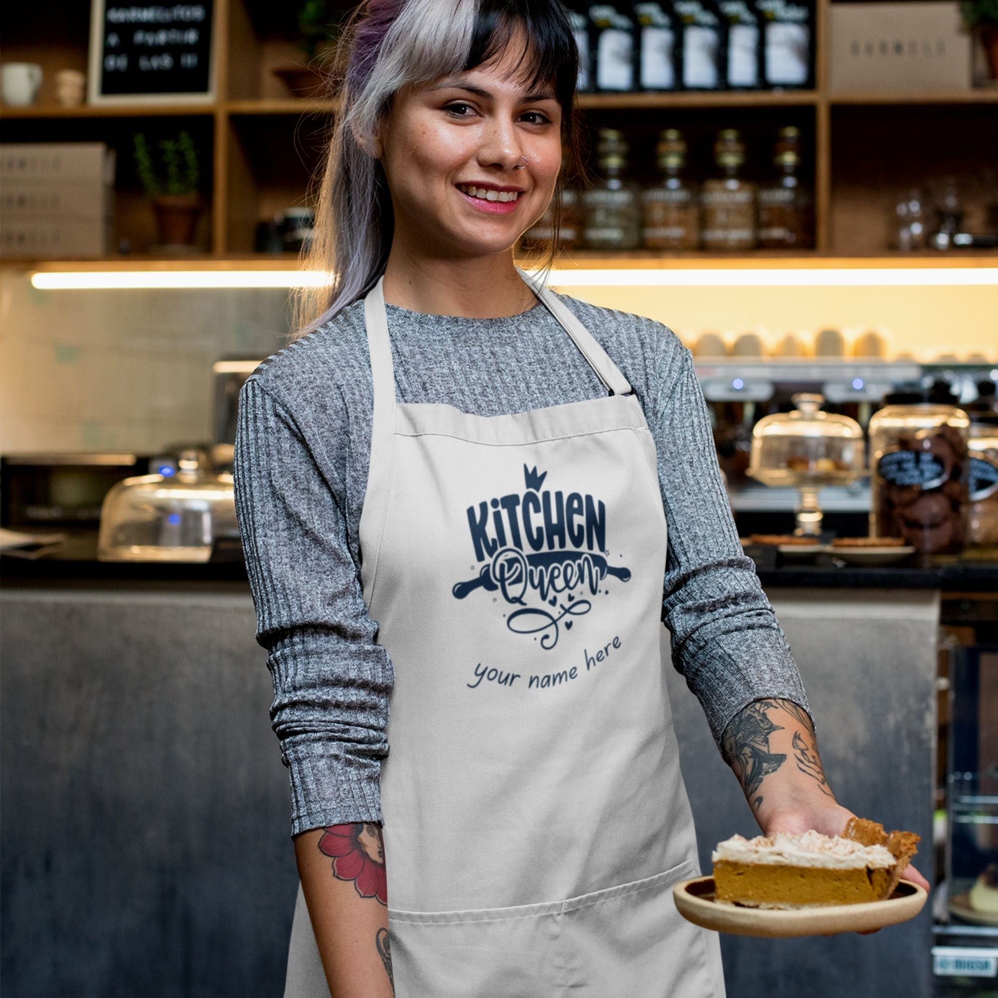 Name Personalised Cotton Apron From Gogirgit