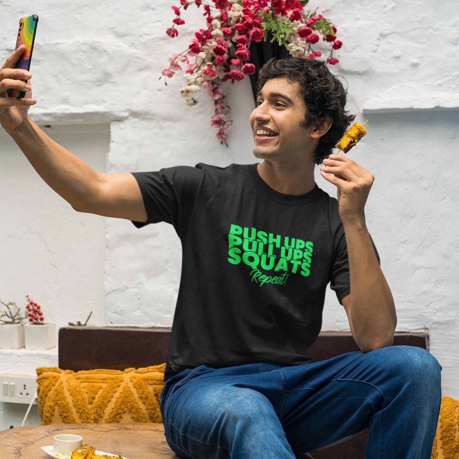 Buy Push ups typography 100% Cotton t-shirts | gogirgit.com