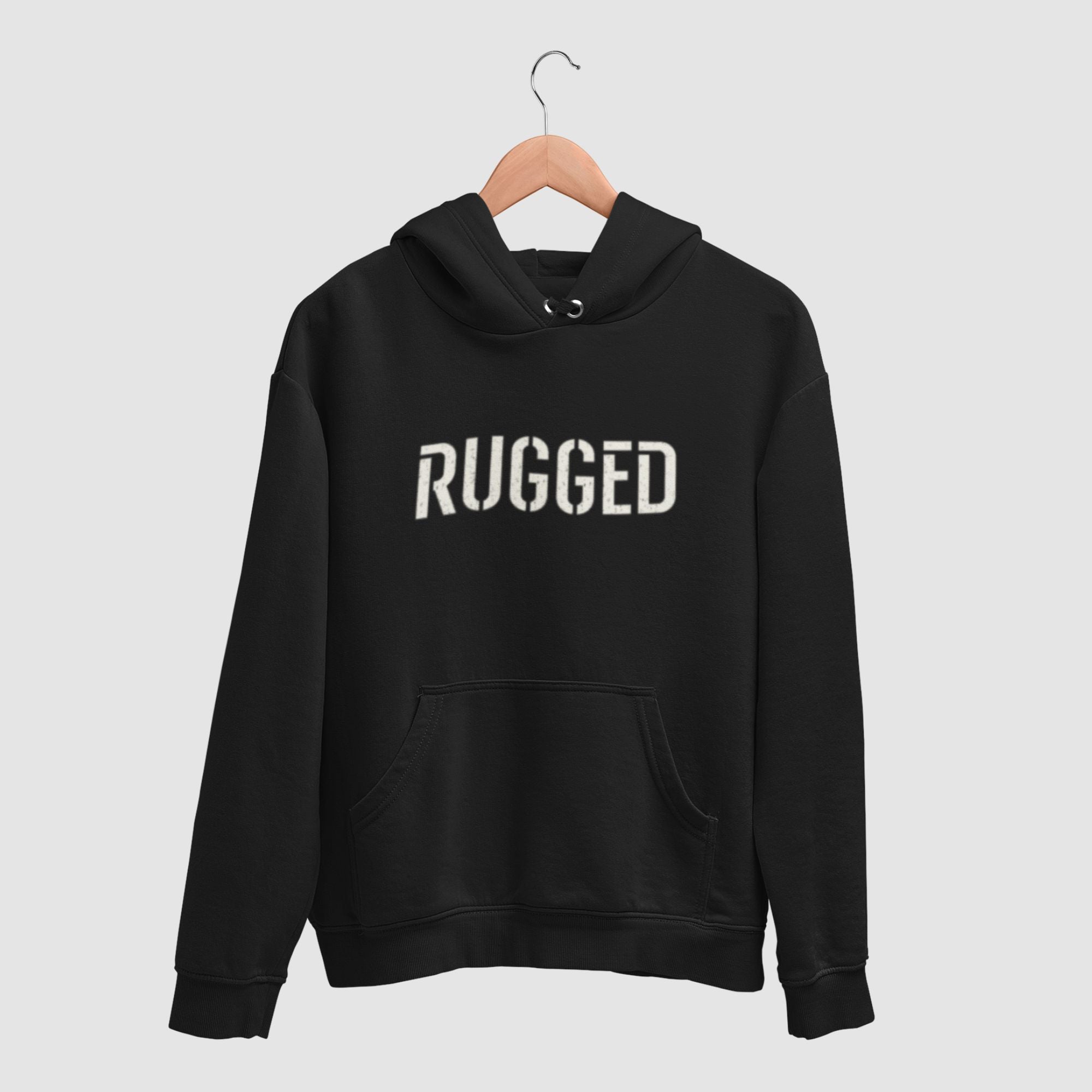 Rugged Printed Round Neck Unisex Hoodie