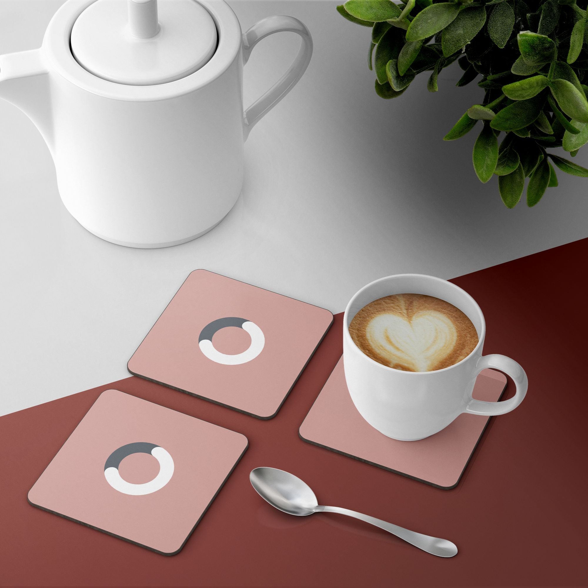 Stat circle 3mm coffee tea coaster set pack of 4 Gogirgit