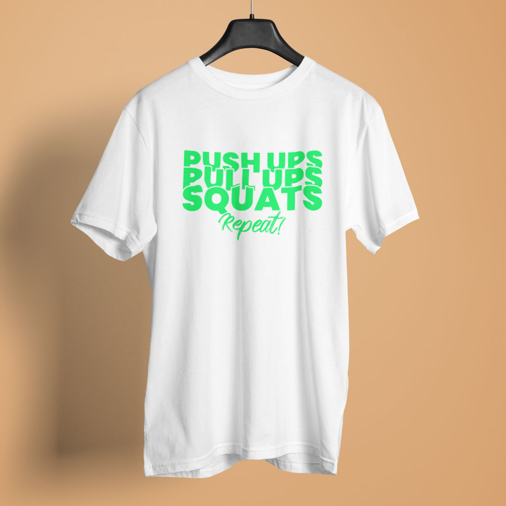 Buy Push ups typography 100% Cotton t-shirts | gogirgit.com